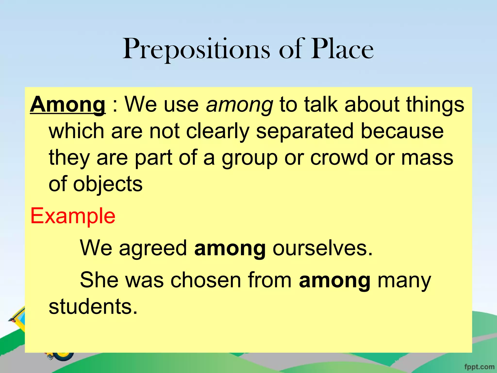 Prepositions of Place | PPT