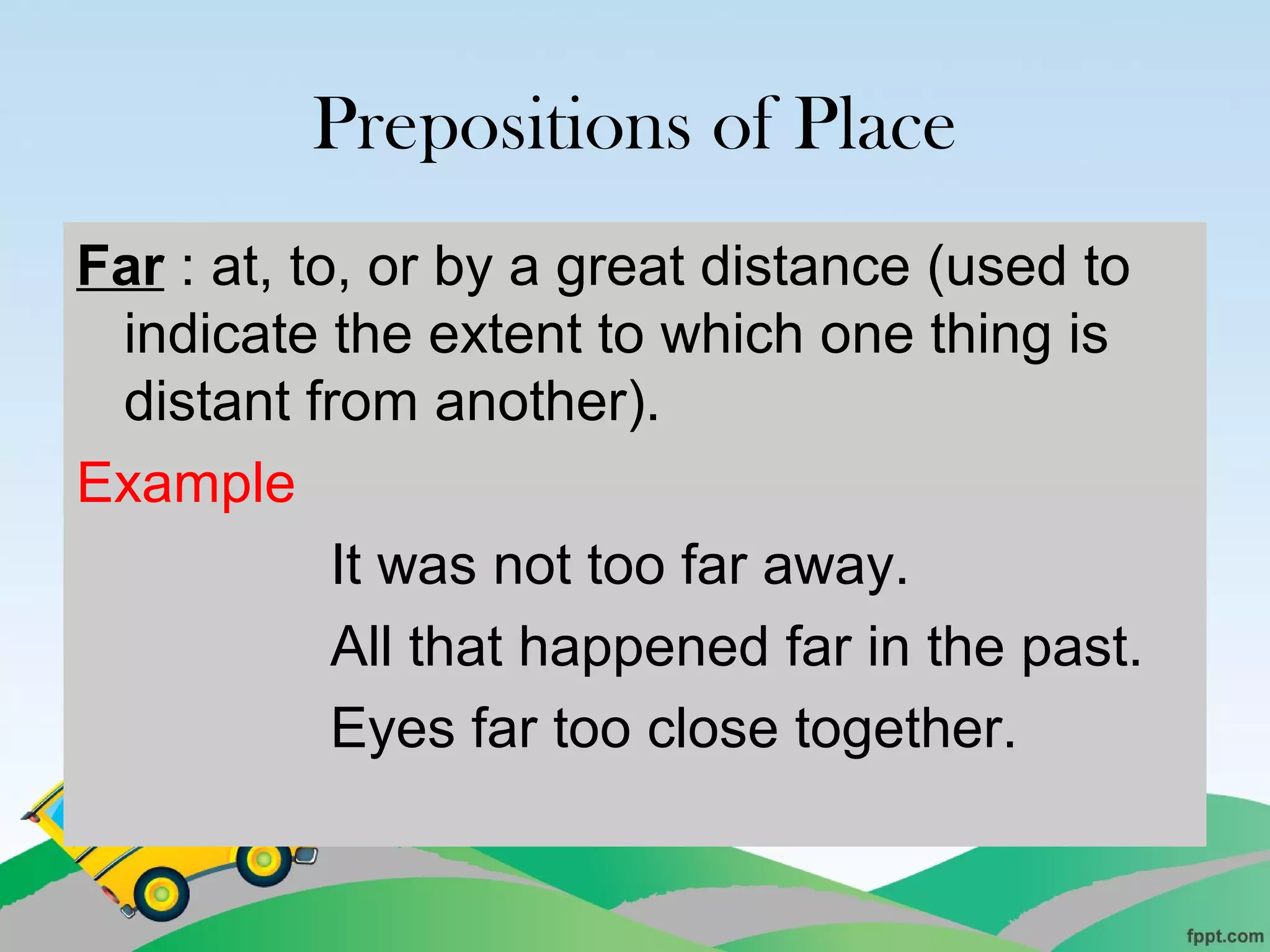 Prepositions of Place | PPT