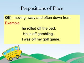 Prepositions of Place | PPT