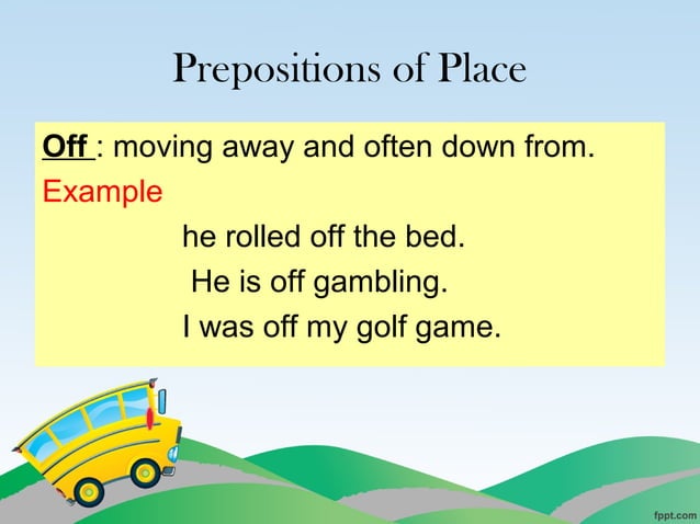 Prepositions of Place | PPT