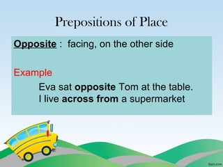 Prepositions of Place | PPT