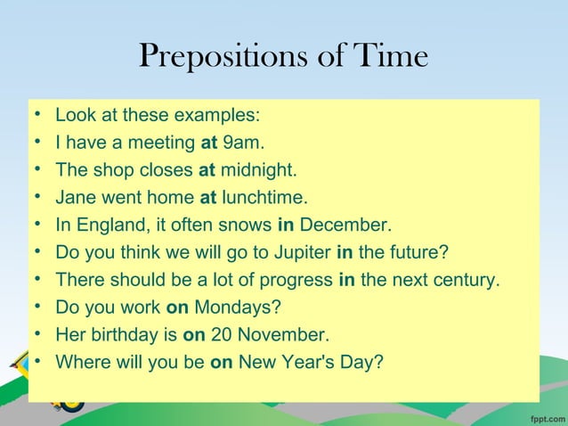 Prepositions of Place | PPT
