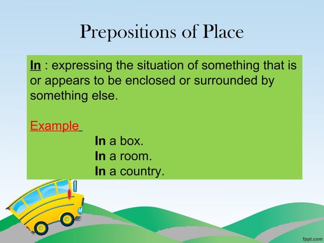 Prepositions of Place | PPT