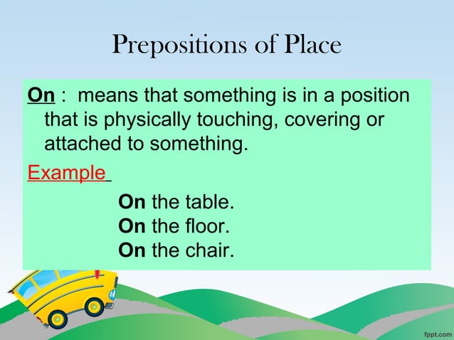 Prepositions of Place | PPT