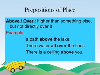 Prepositions of Place | PPT