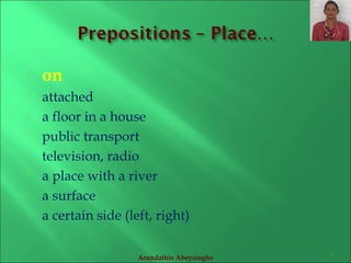 Prepositions - By Arundathie Abeysinghe | PPT