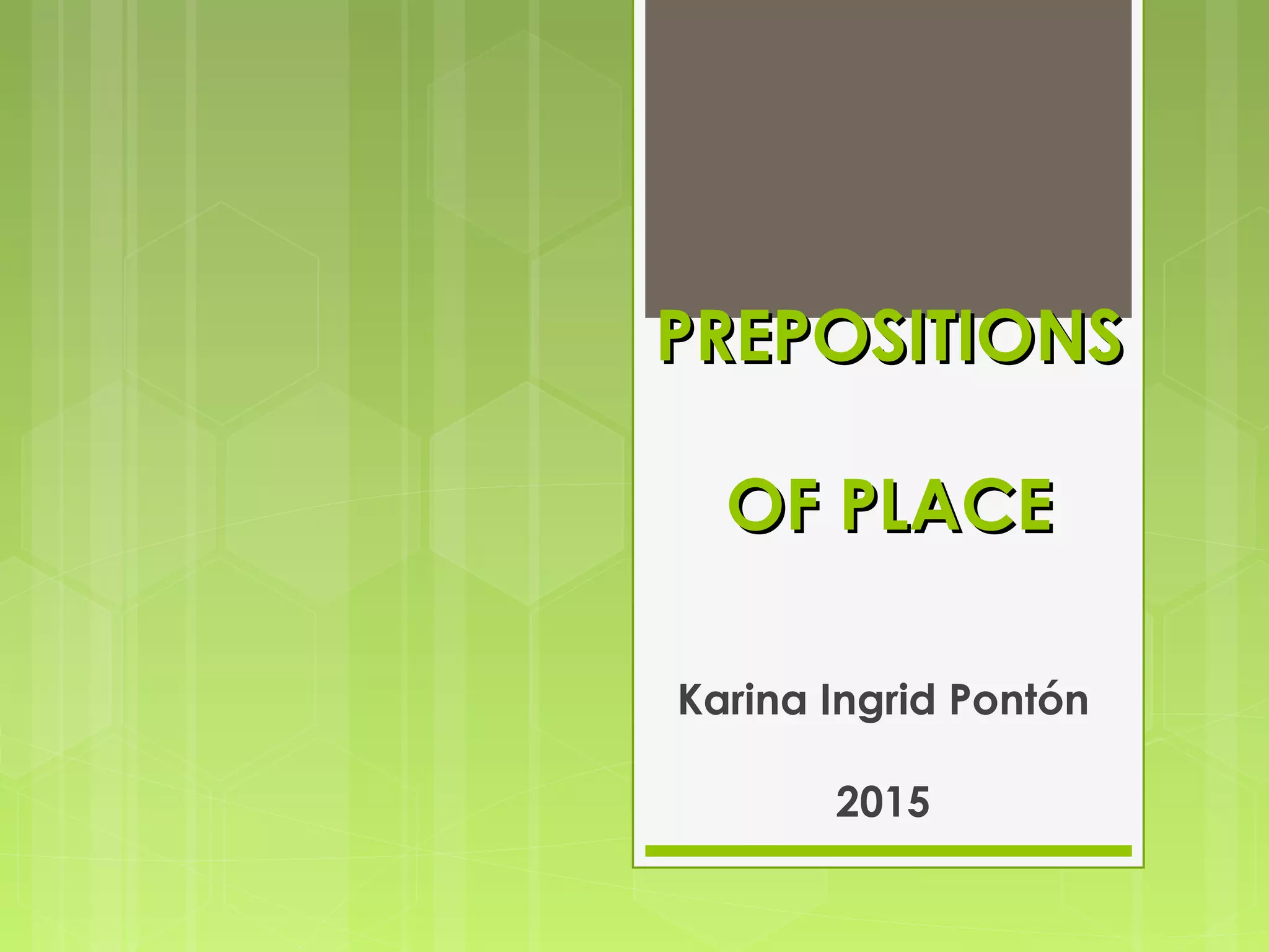 Prepositions of place | PPT