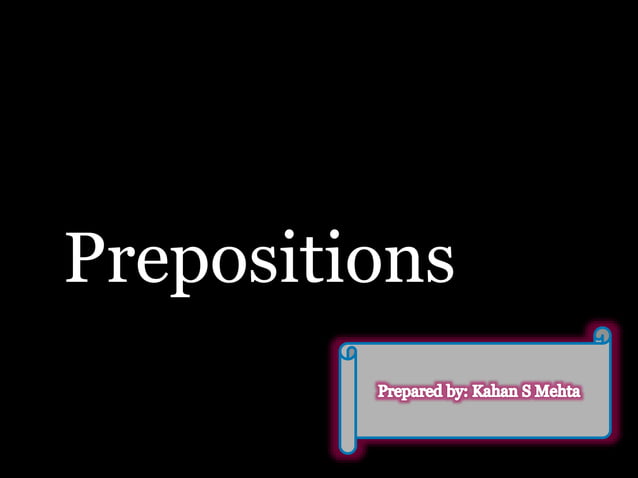 Parts of speech : PREPOSITIONS | PPTX