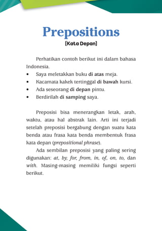 Prepositions dalam Bahasa Inggris | PDF