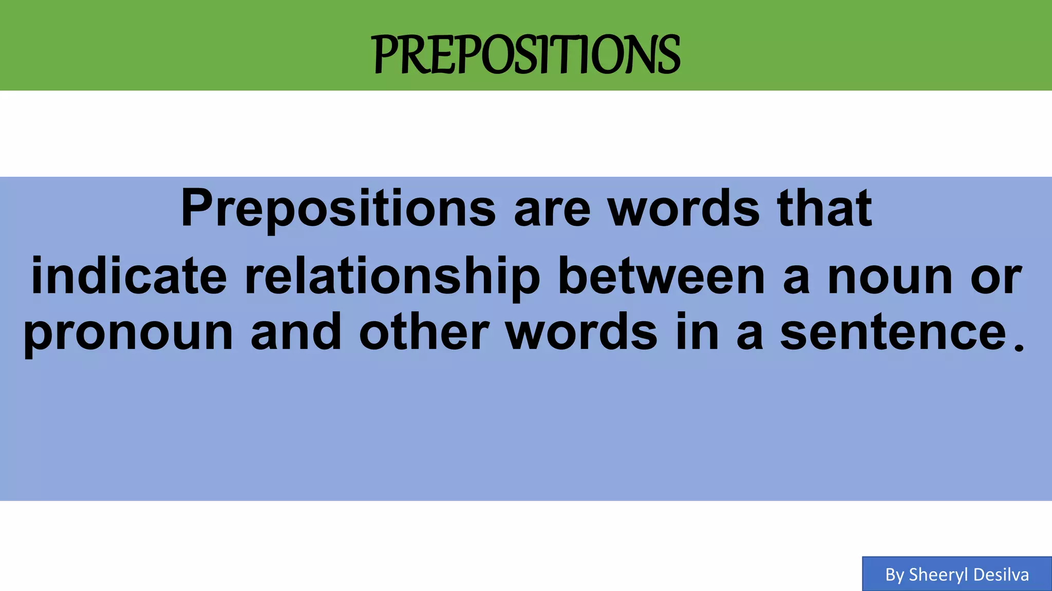 Prepositions | PPTX