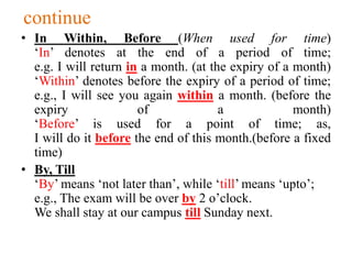 Prepositions and their Uses | PDF