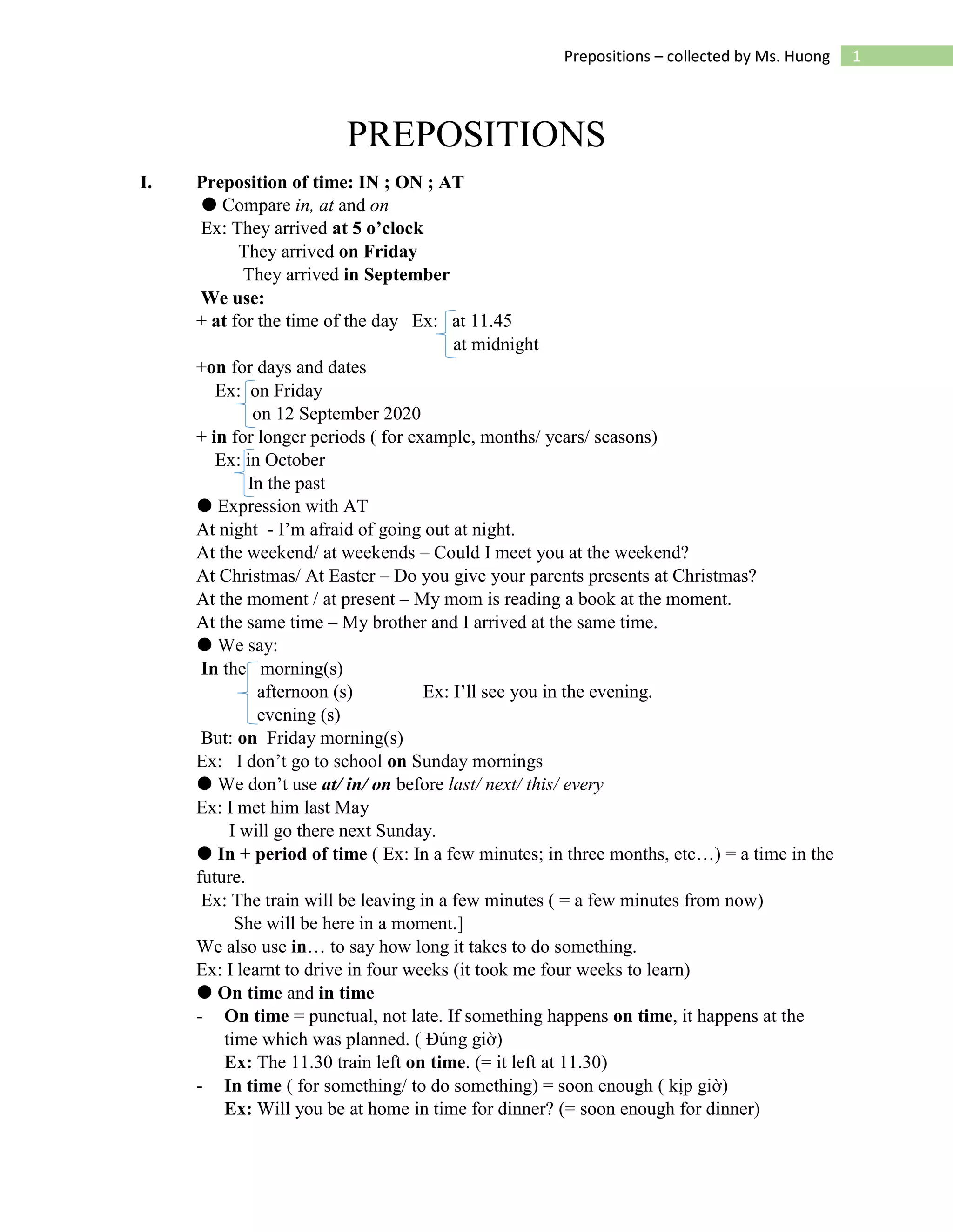 Prepositions | PDF