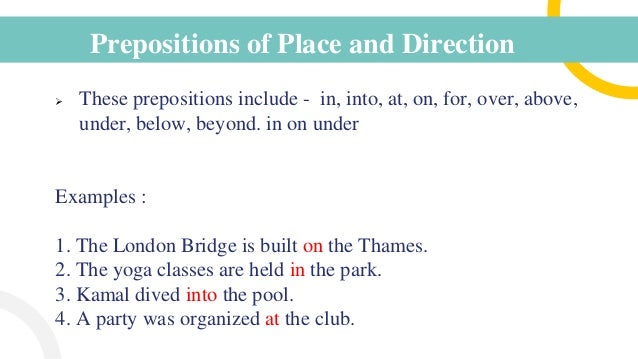 Different types of prepositions with examples | PPTX
