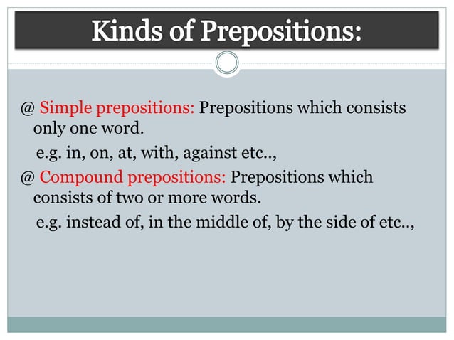 PREPOSITIONS A TOPIC OF GRAMMAR FOR STUDENTS | PPT