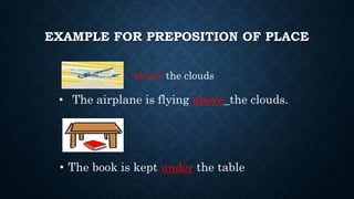 Prepositions and its type and examples .pptx