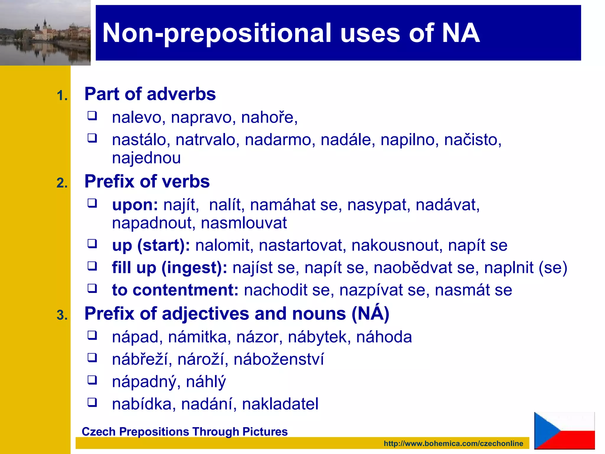 Prepositions in Czech | PPT