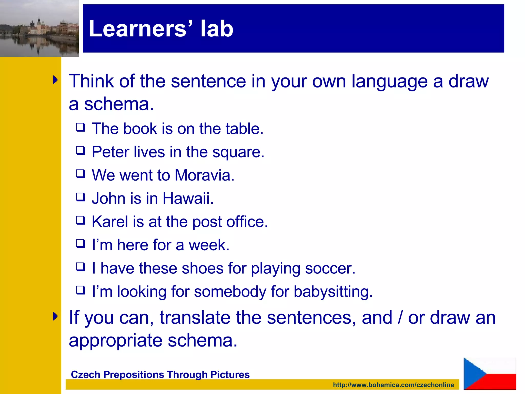 Prepositions in Czech | PPT