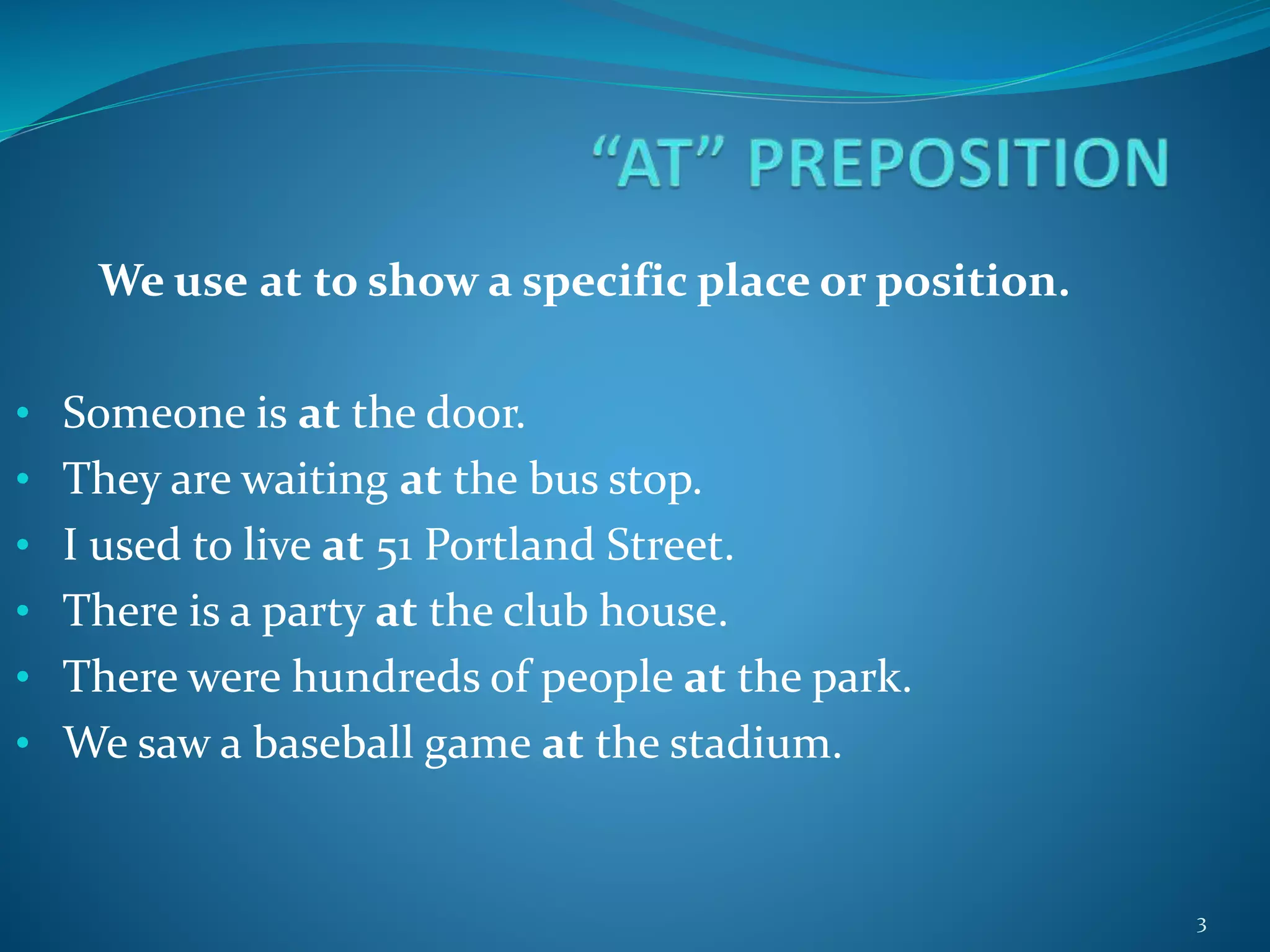 Prepositions of place in phrases | PPTX
