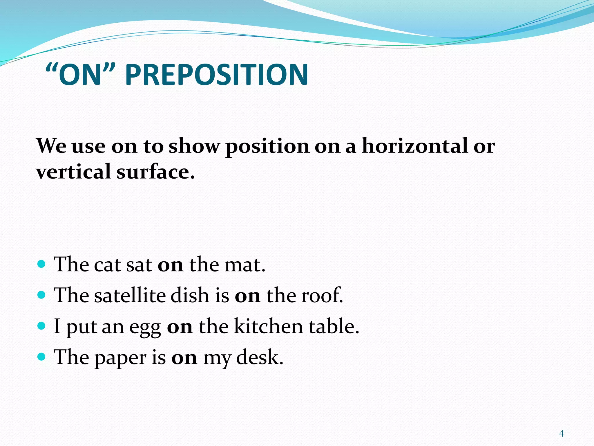 Prepositions of place in phrases | PPTX