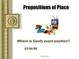 Prepositions Of Place | PPT