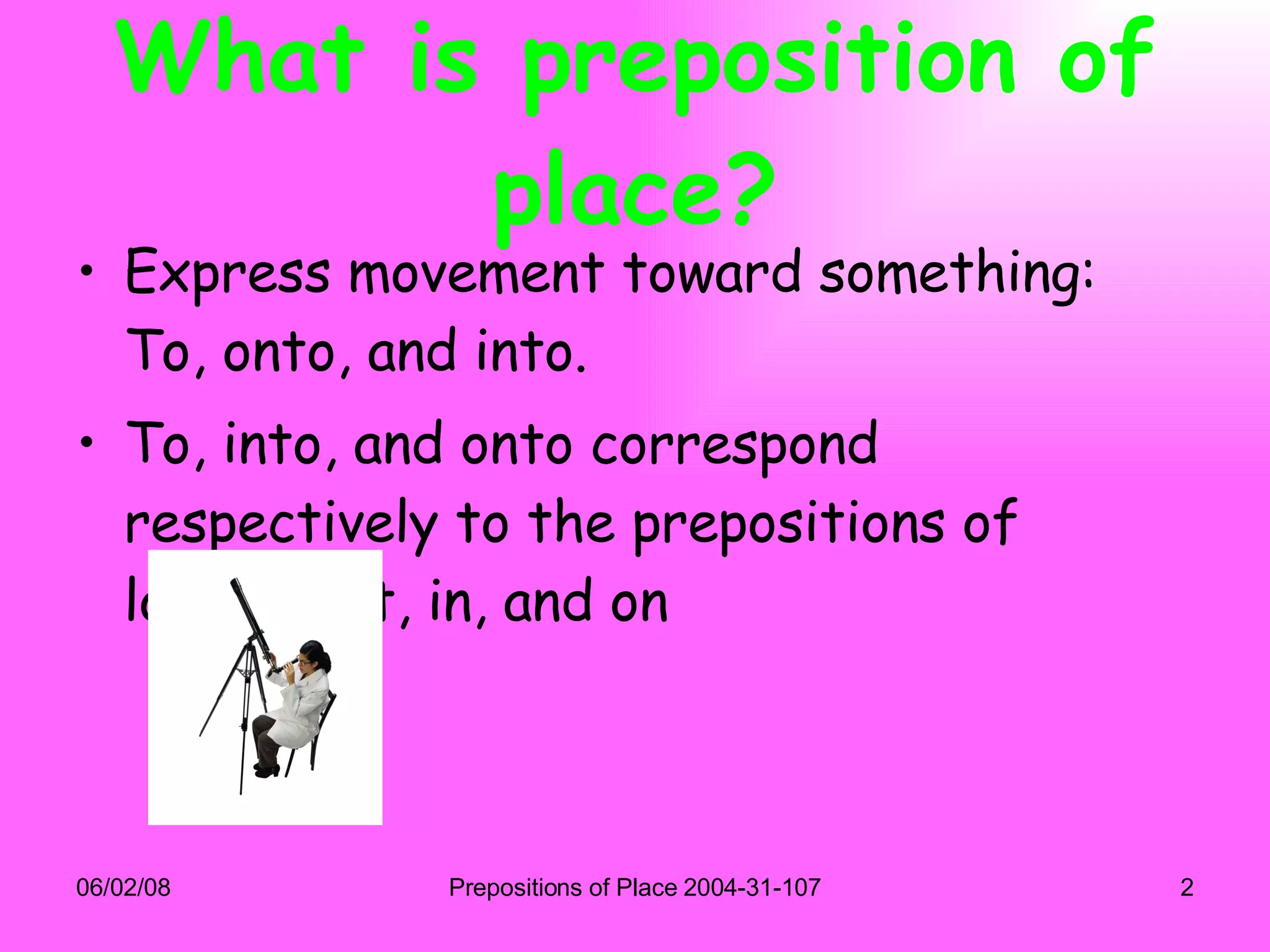 Prepositions Of Place | PPT