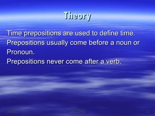 Prepositions Of Time | PPT | Movies | Entertainment