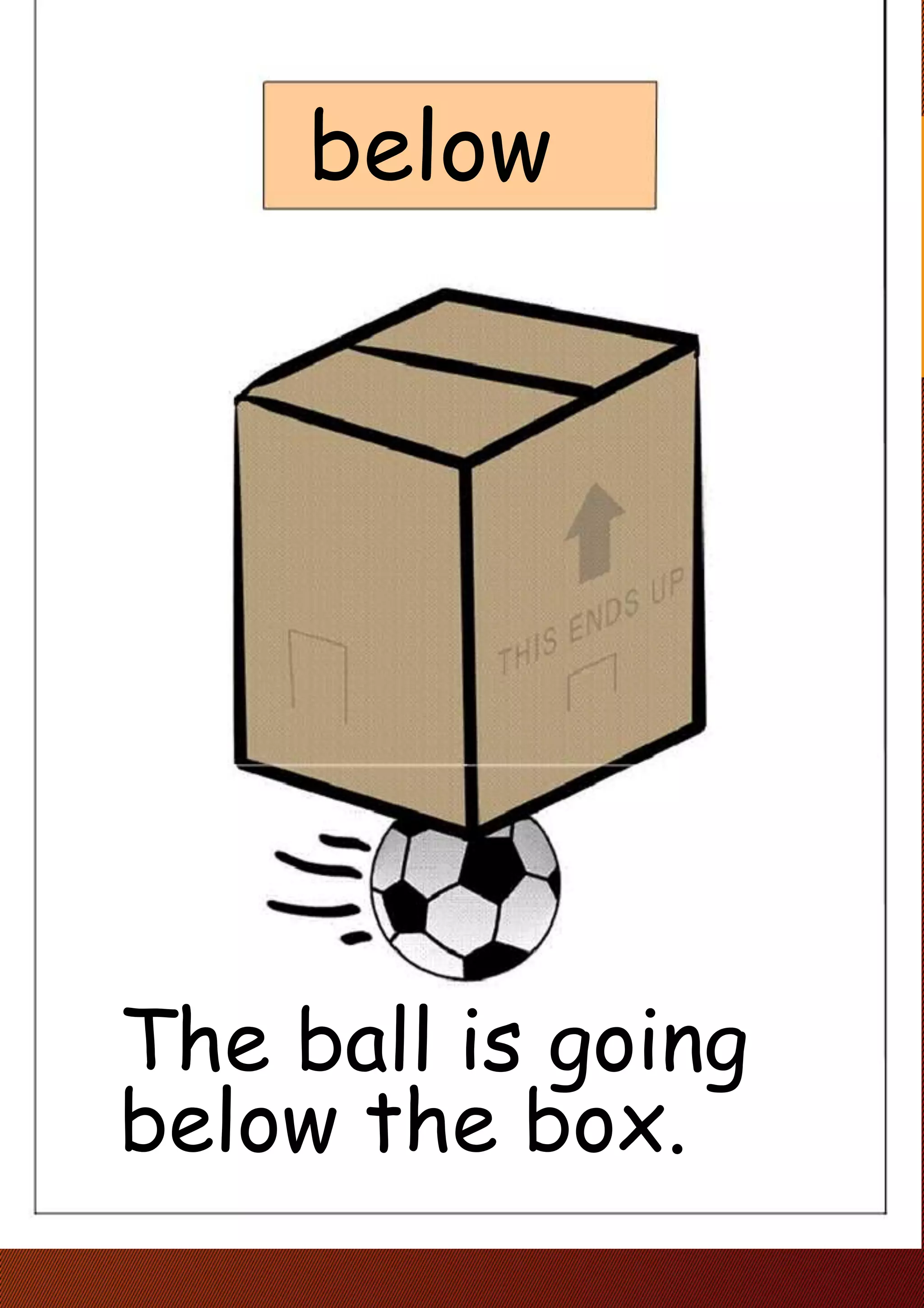 Prepositions 2 box and ball examples | PPT