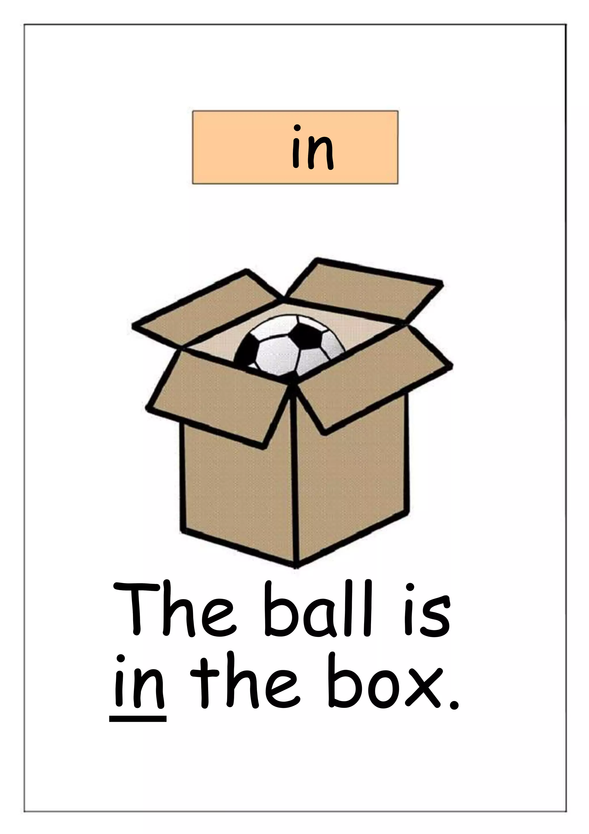 Prepositions 2 box and ball examples | PPT