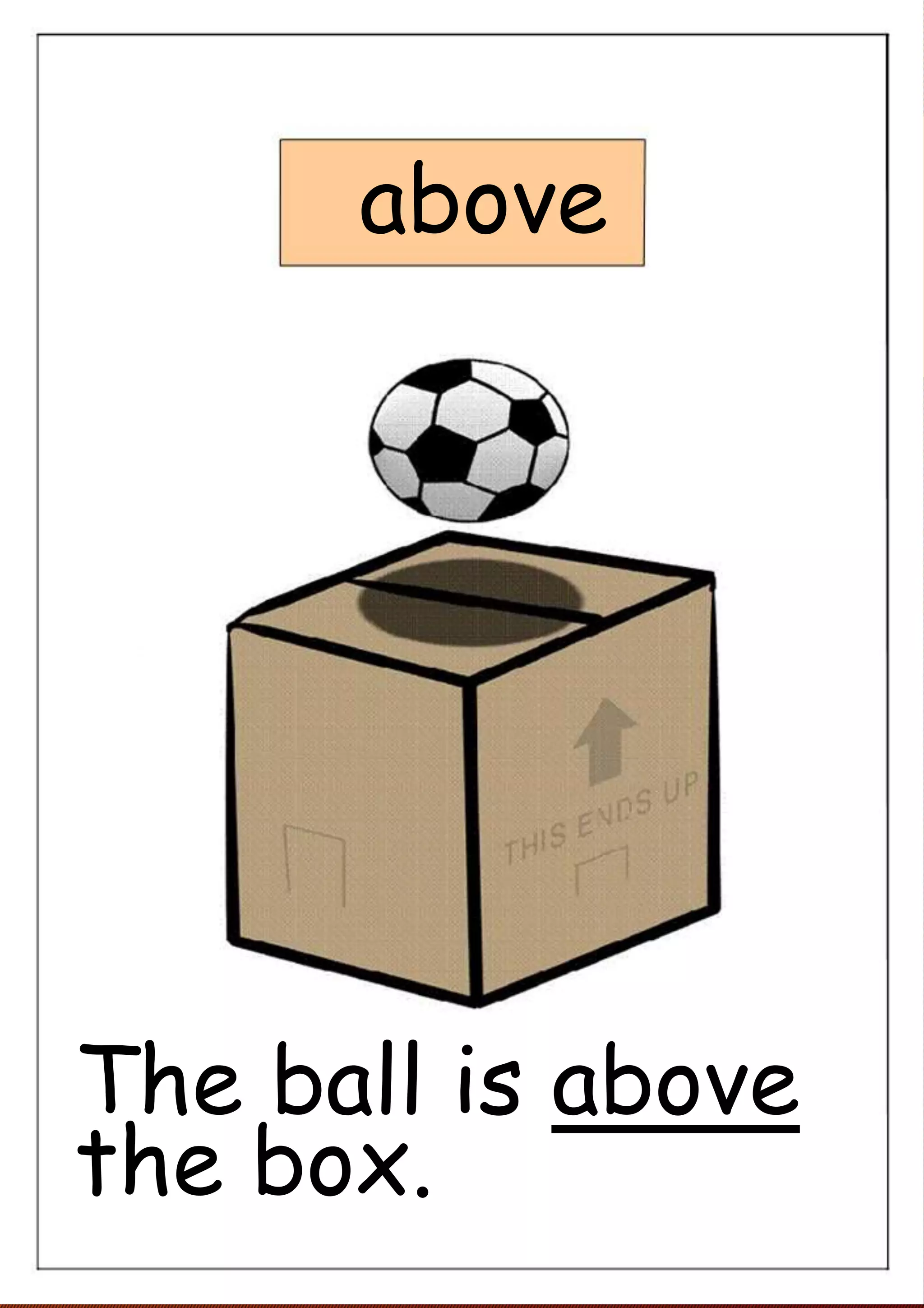 Prepositions 2 box and ball examples | PPT