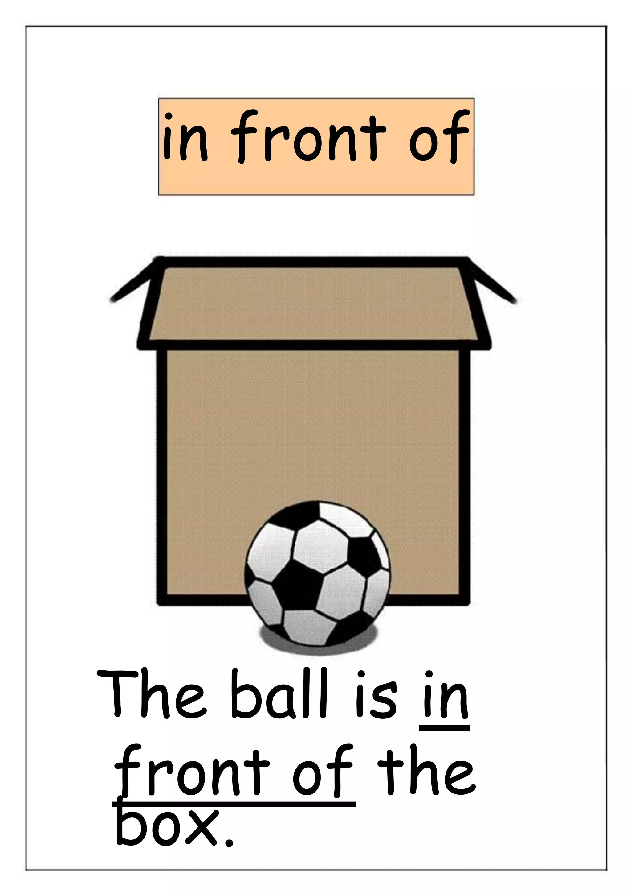 Prepositions 2 box and ball examples | PPT