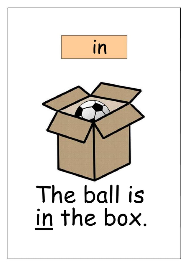 Prepositions 2 box and ball examples | PPT