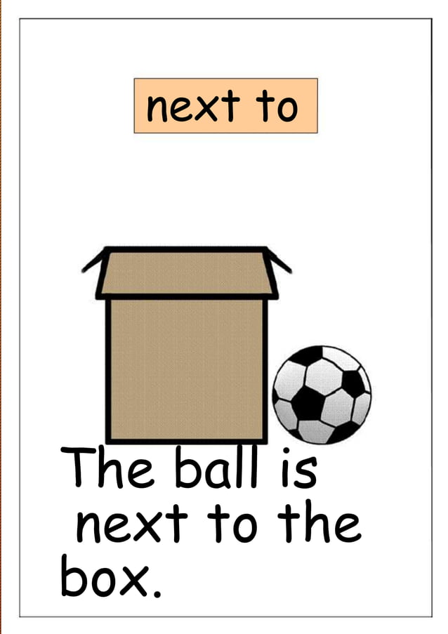 Prepositions 2 box and ball examples