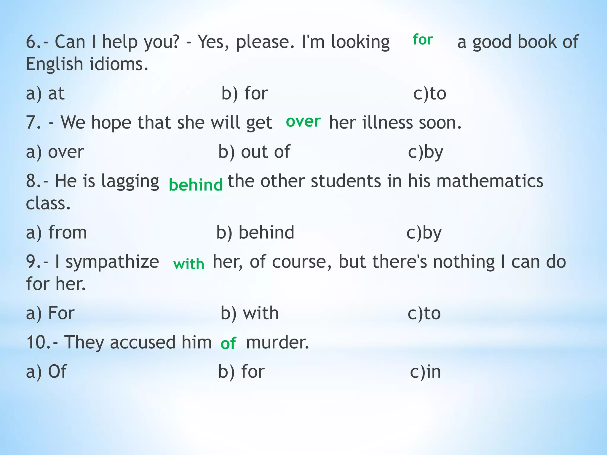 Prepositions after verbs | PPTX