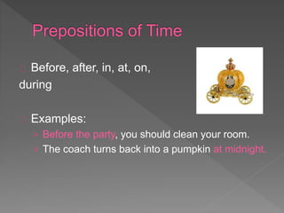 Prepositions and prepositional phrases | PPT