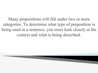 Prepositions and usage in English Language | PPT