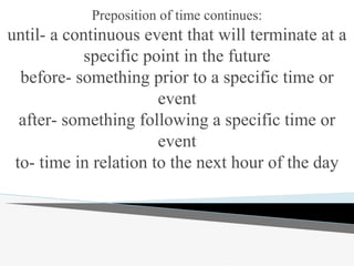 Prepositions and usage in English Language | PPT