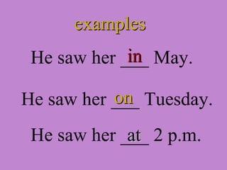 Prepositions An On In | PPT