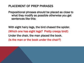 Prepositions as modifiers | PPTX