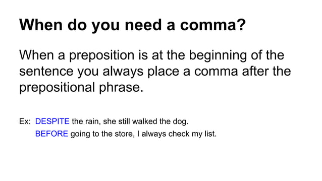 Prepositions at the Beginning of Sentences | PPT