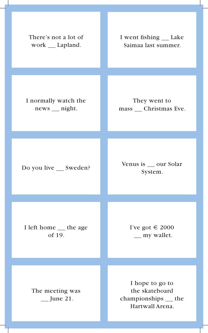 Flashcards Of Preposition Esl Worksheet By Ebrushkaaaa