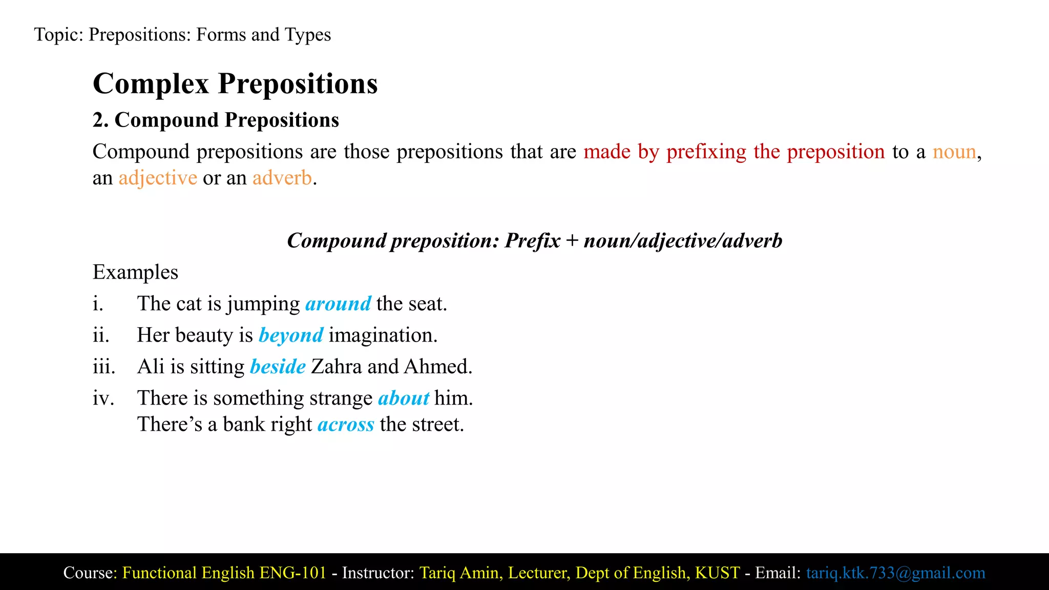 Prepositions: forms and types | PPTX