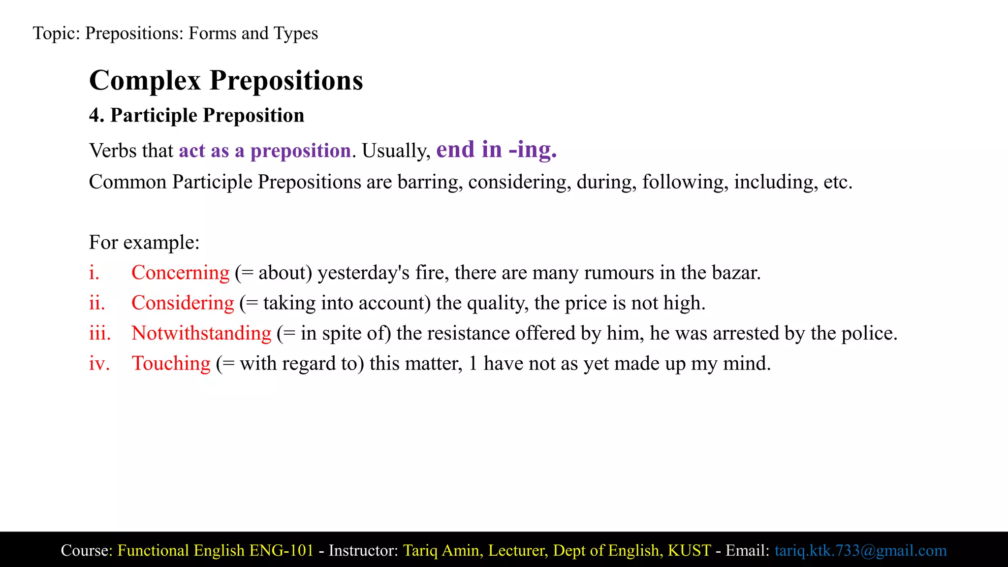 Prepositions: forms and types | PPTX