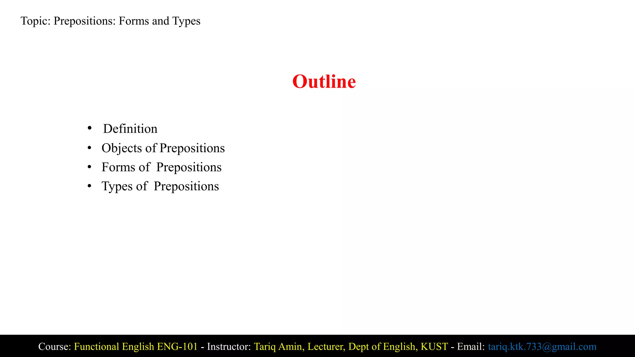 Prepositions: forms and types | PPTX