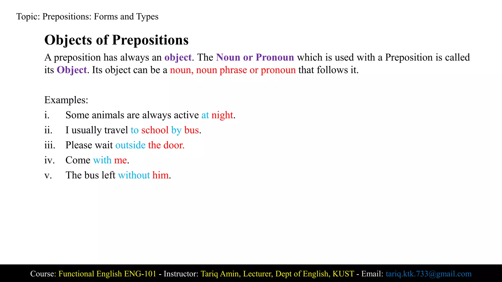 Prepositions: forms and types | PPTX