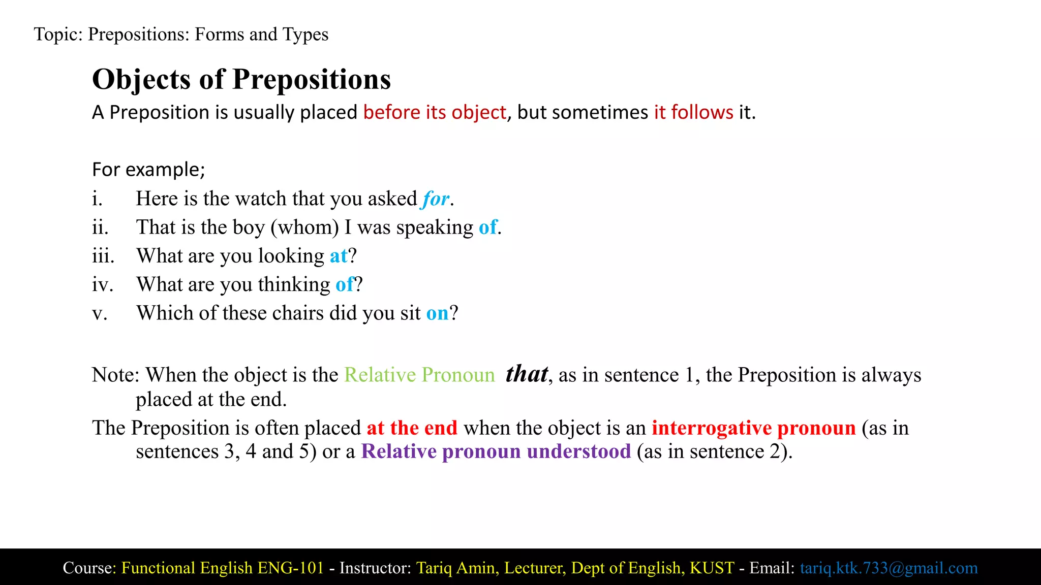 Prepositions: forms and types | PPTX