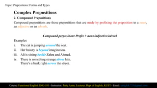 Prepositions: forms and types | PPTX