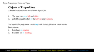 Prepositions: forms and types | PPTX