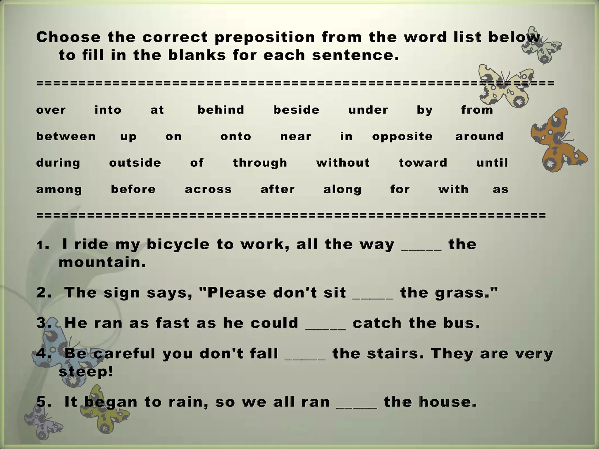 Prepositions (PPT) | PPTX