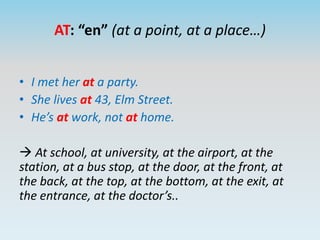 Prepositions II place, movement | PPSX