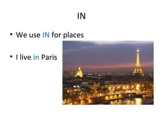 Prepositions In, At, On | PPT